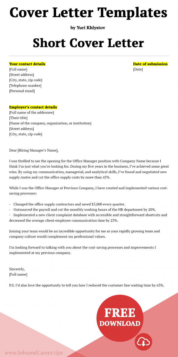 27 Cover Letter Templates » Download Now! [Recommended]