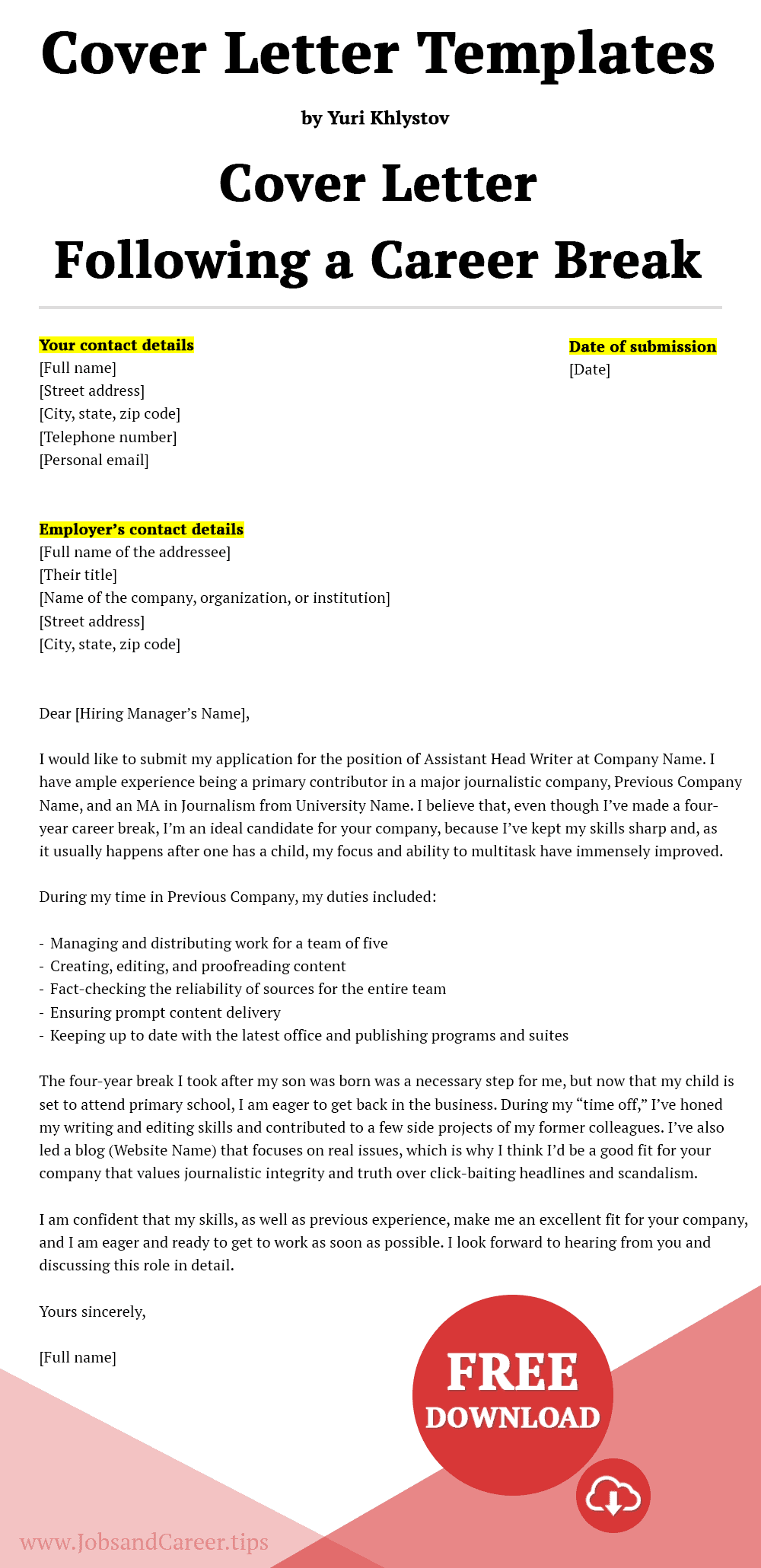 27 Cover Letter Templates » Download Now! [Recommended]