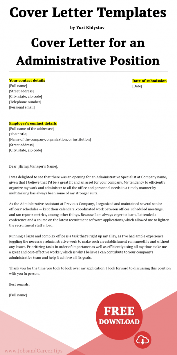 27 Cover Letter Templates » Download Now! [Recommended]