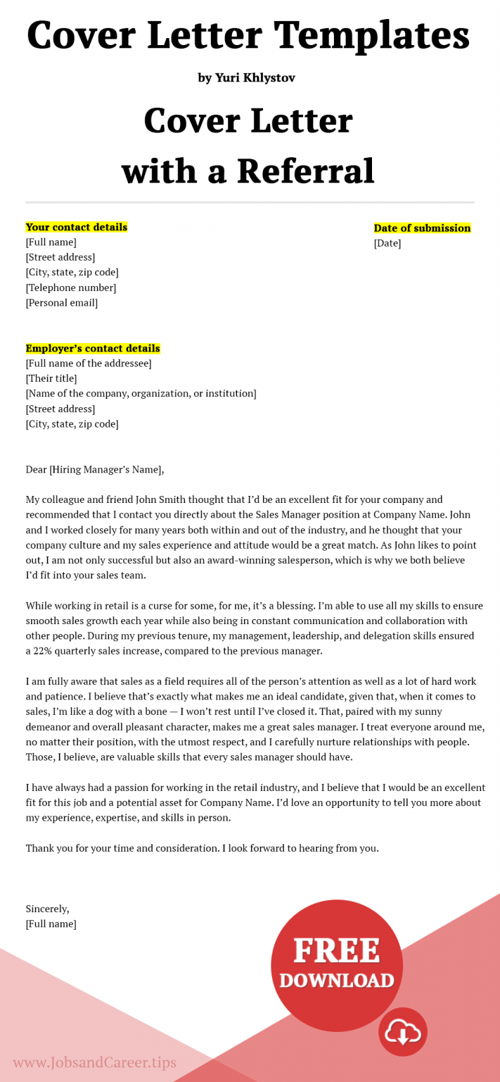 27 Cover Letter Templates » Download Now! [Recommended]