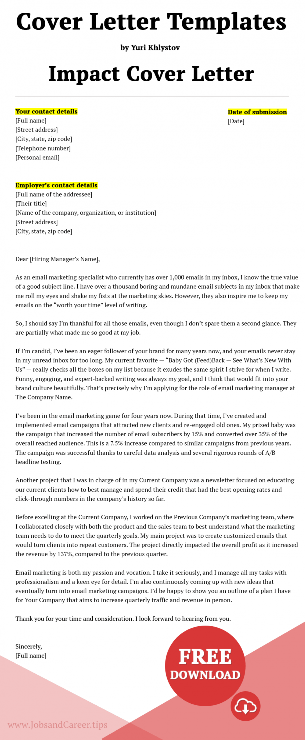 27 Cover Letter Templates » Download Now! [Recommended]