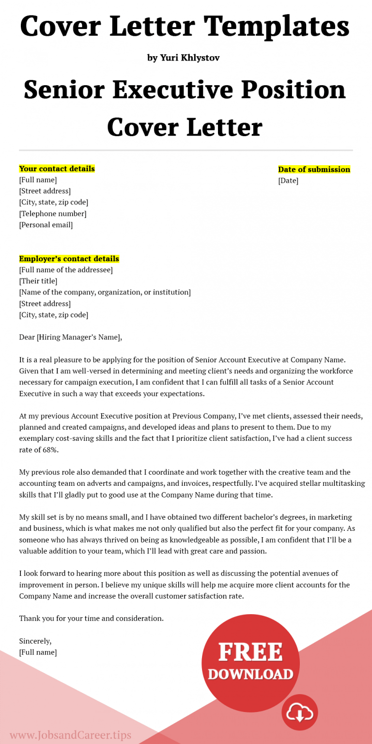 27 Cover Letter Templates » Download Now! [Recommended]